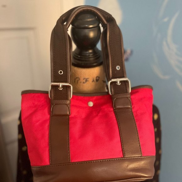 Bags | Mini Red Canvas Bag | Poshmark